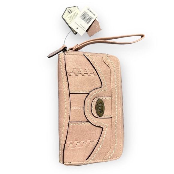 b.o.c. | Bags | Boc Pink Vegan Leather Bohemian Wristlet Envelope ...